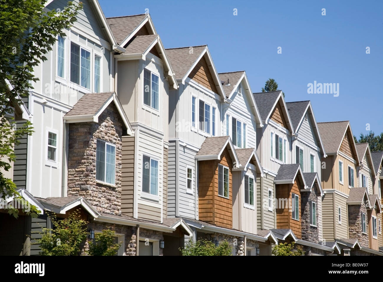 Oregon, USA; Row houses Stock Photo - Alamy
