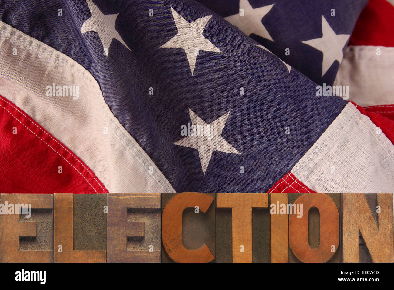 American flag with the word 'election' Stock Photo - Alamy