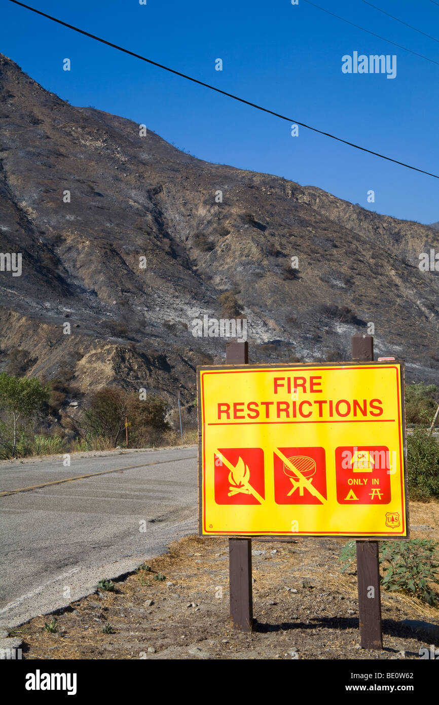 Fire restrictions sign in devastation hi-res stock photography and ...