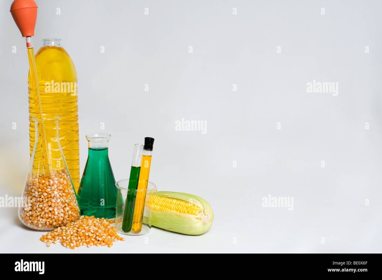 Bio fuel concept with corn and chemicals Stock Photo - Alamy