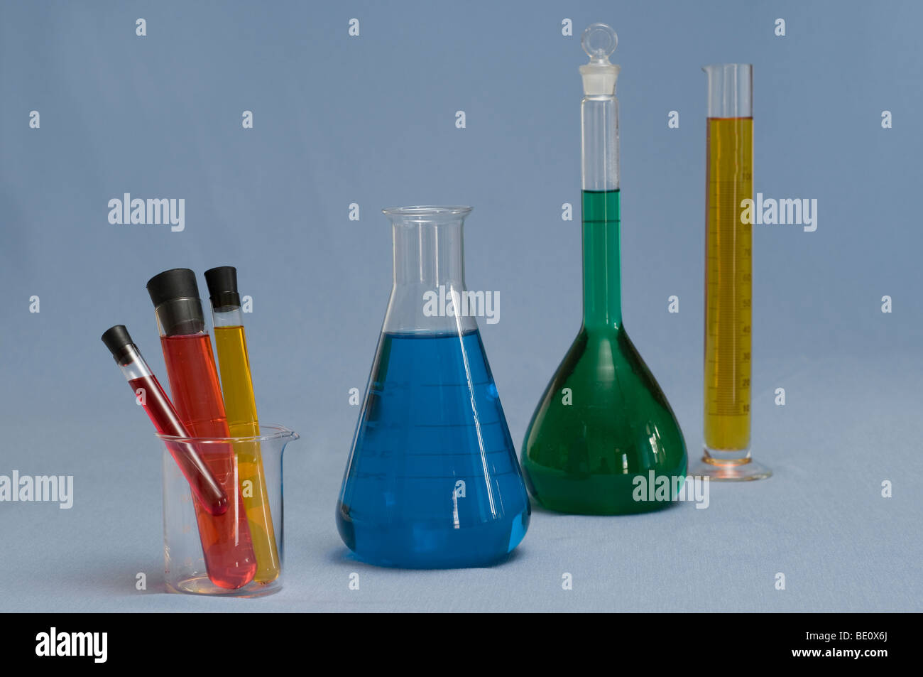 collection of Laboratory Equipment including beakers and flasks Stock ...