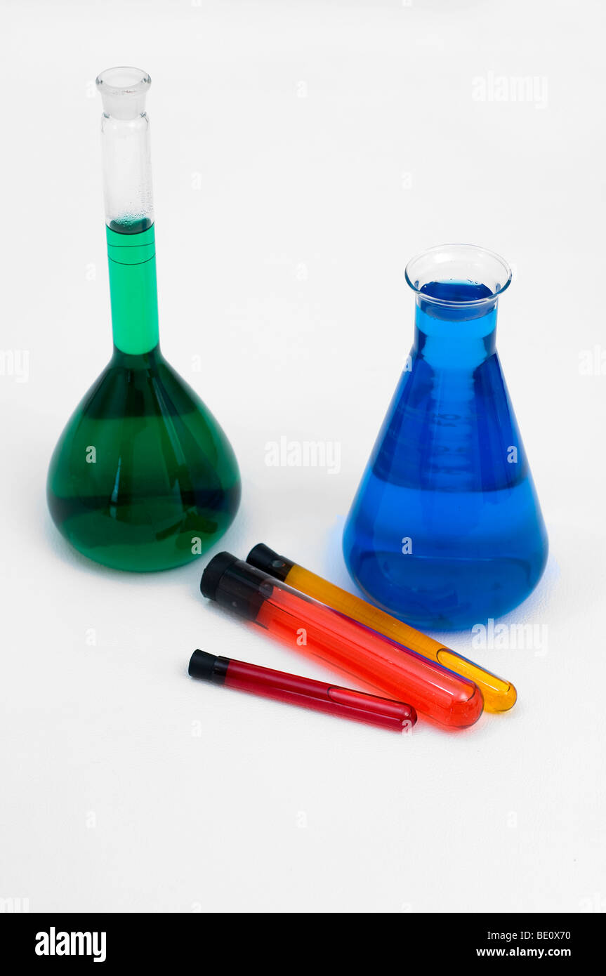collection of Laboratory Equipment including beakers and flasks Stock ...