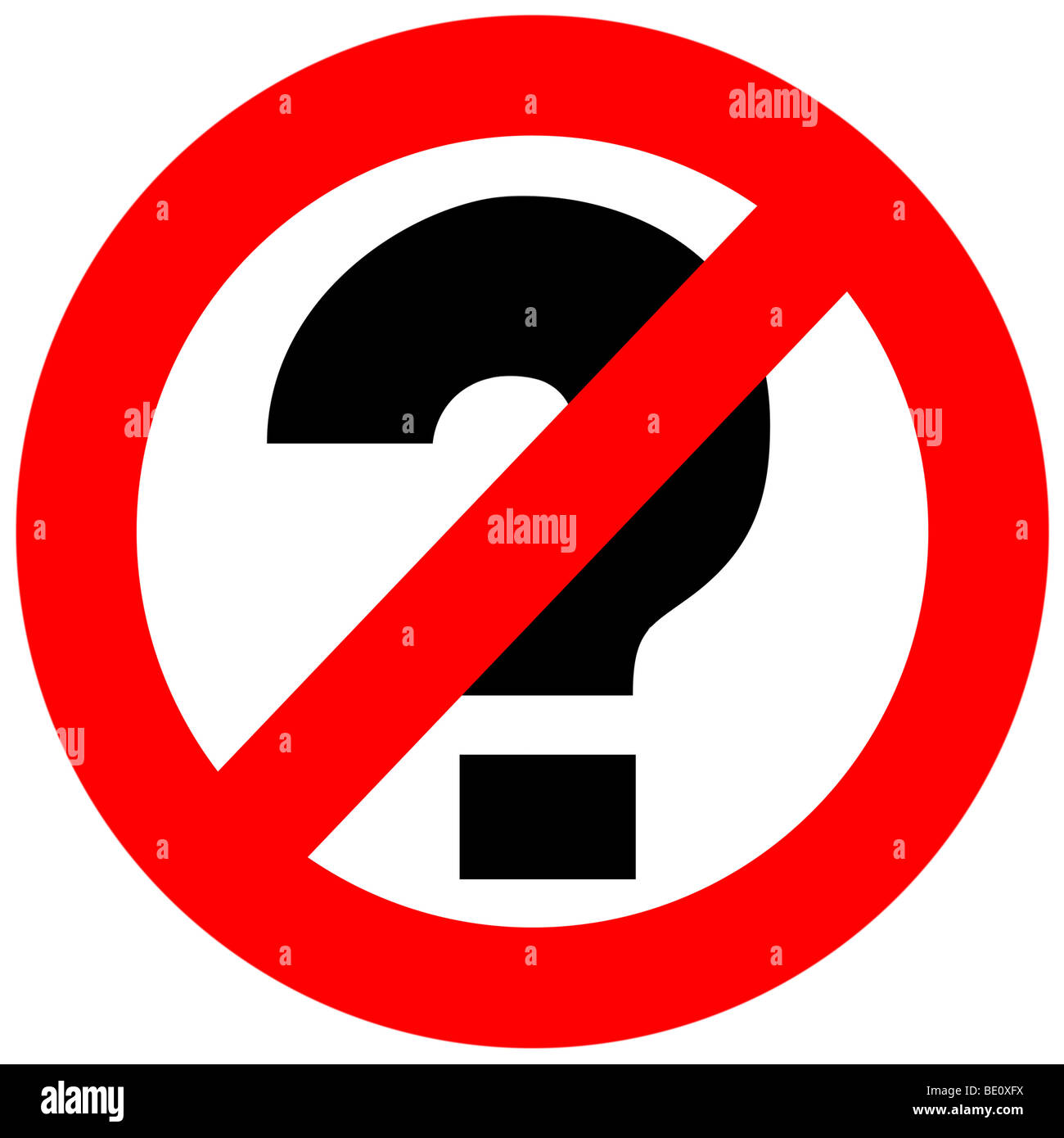 No questions sign Stock Photo - Alamy