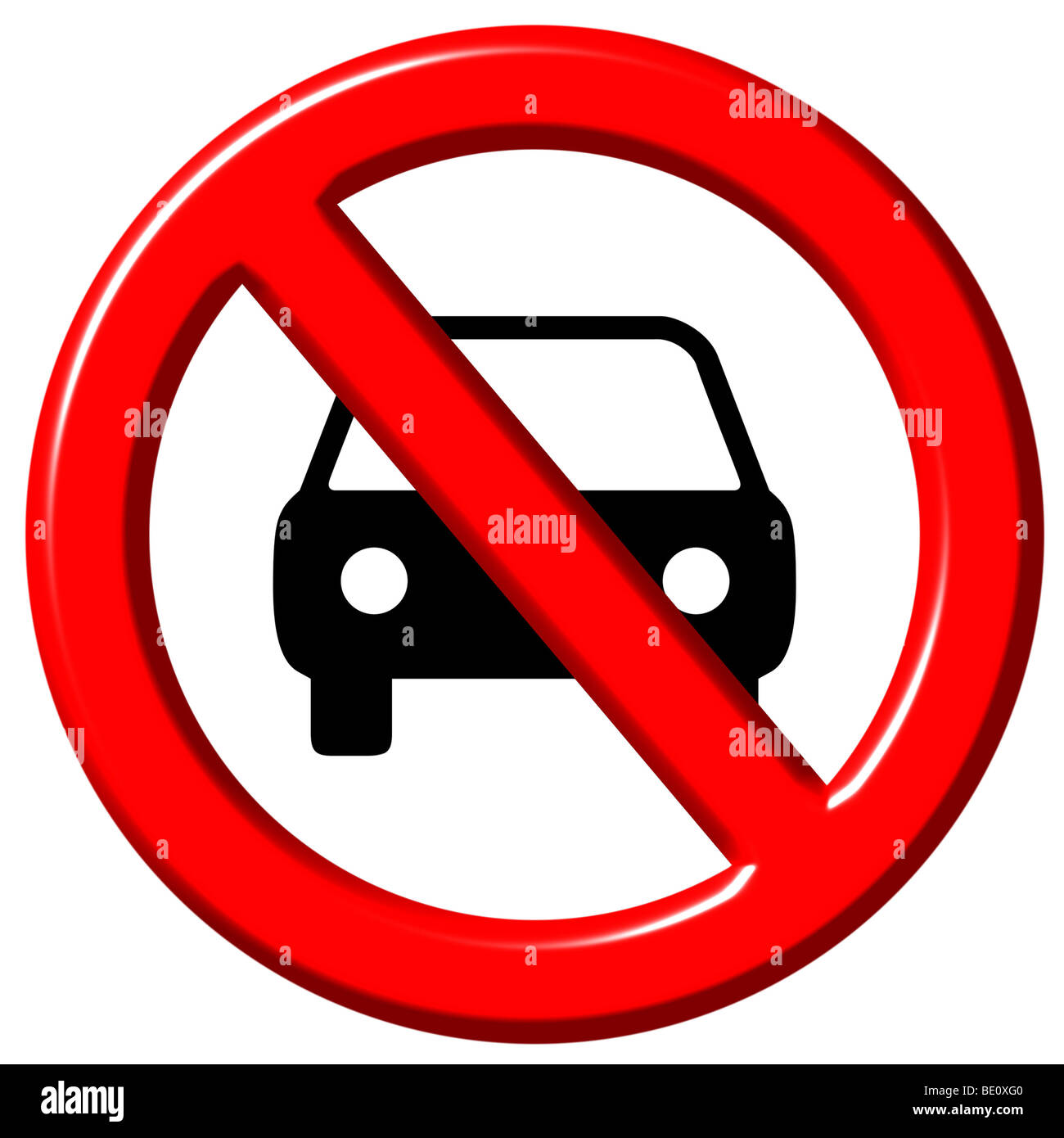 No cars allowed 3d sign Stock Photo - Alamy