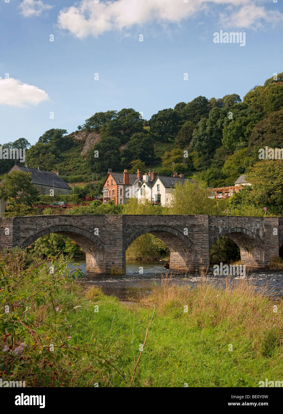 Bridge over the River Dee at carrog in Denbighshire, North Wales Stock ...