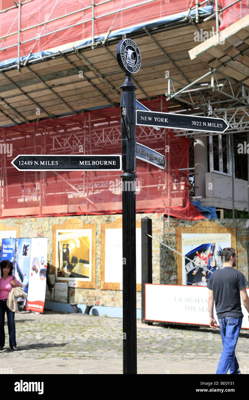 International distance signpost to places around the World from Wapping ...
