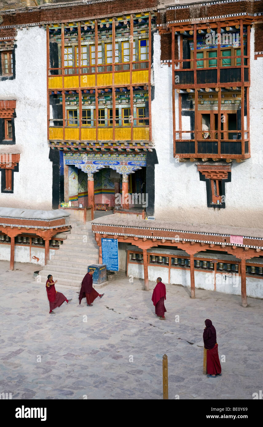 Monks dancing the traditional dances. Hemis Gompa. Ladakh. India Stock ...