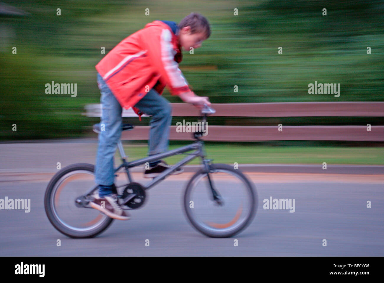 teenage boy BMX biking Stock Photo - Alamy