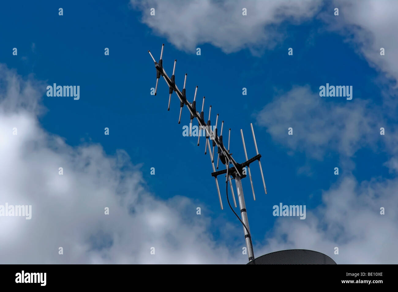 A satellite digital television arial on a roof Stock Photo - Alamy