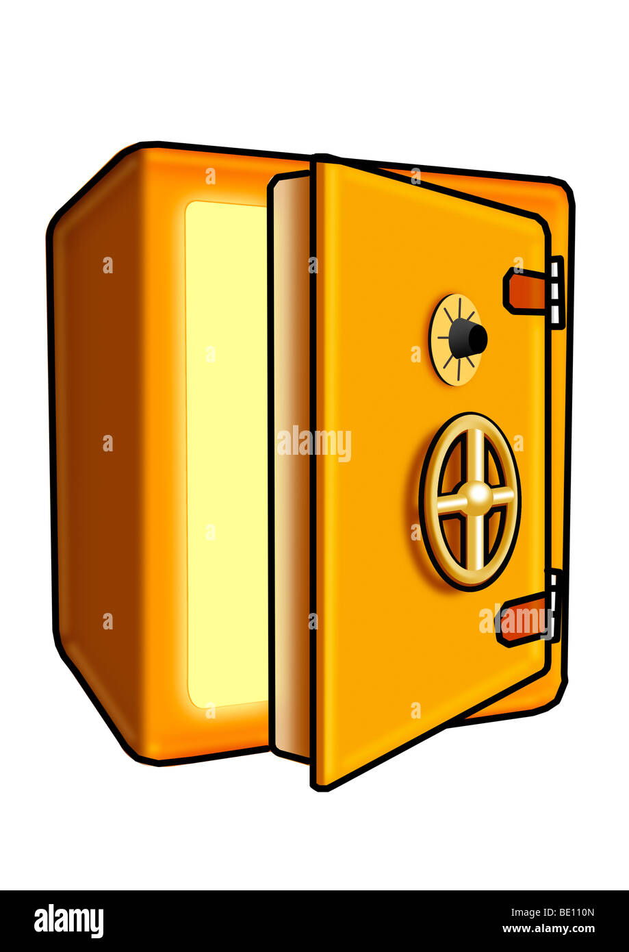 open gold safe Stock Photo - Alamy