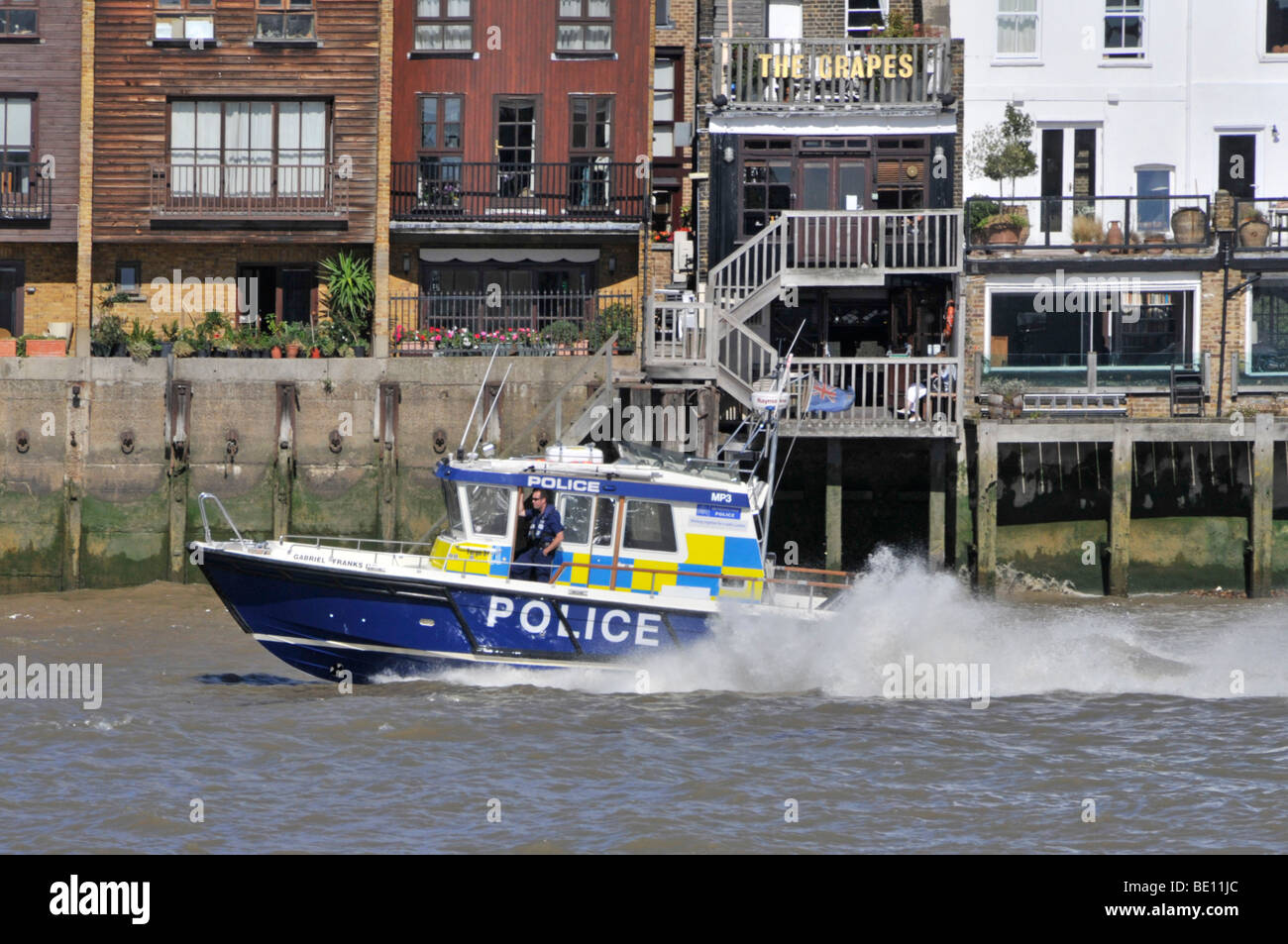 Police patrol boat at speed on River Thames Stock Photo - Alamy