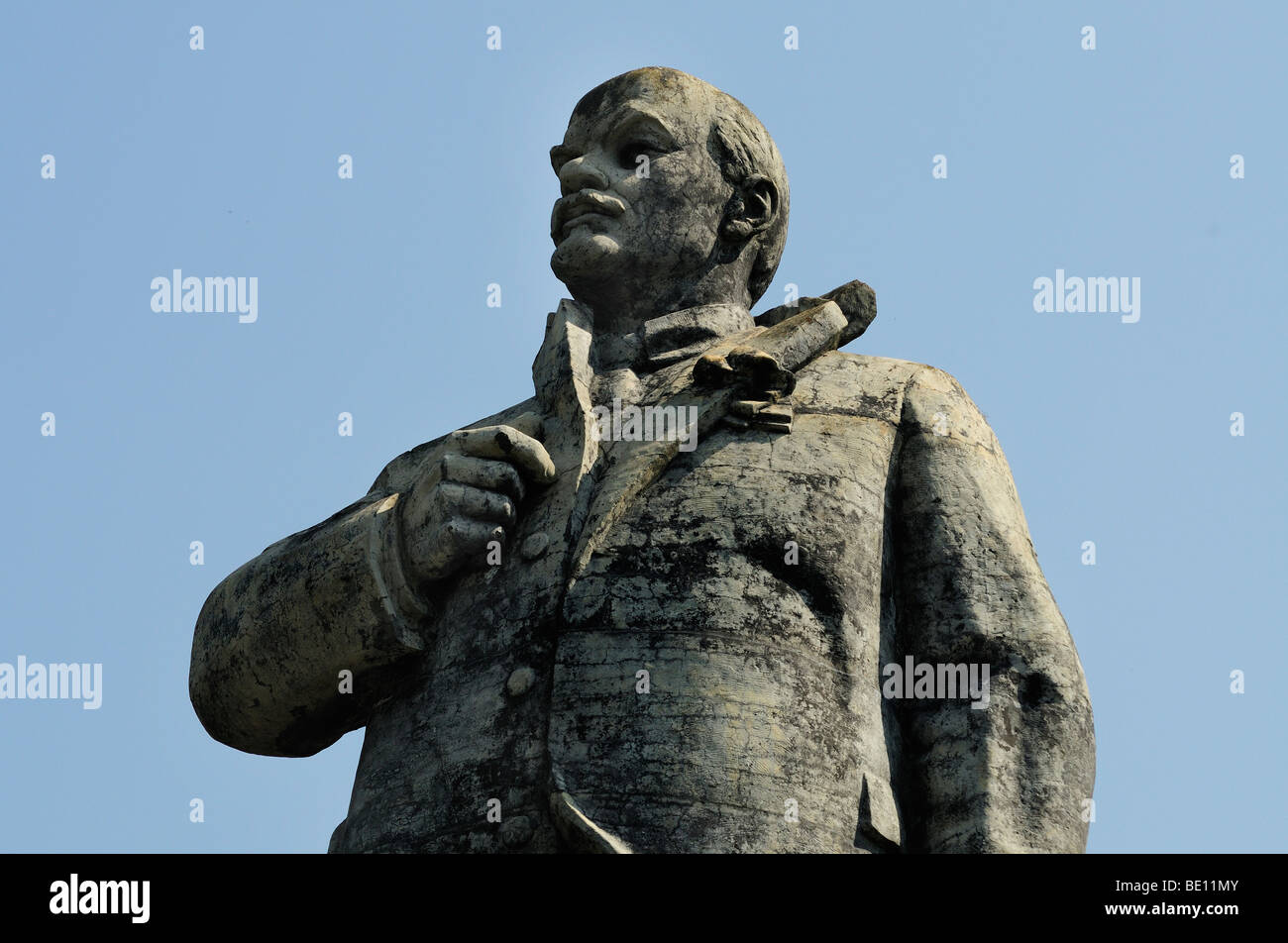 Statue of Lenin outside former Soviet army headquarters of East Germany ...