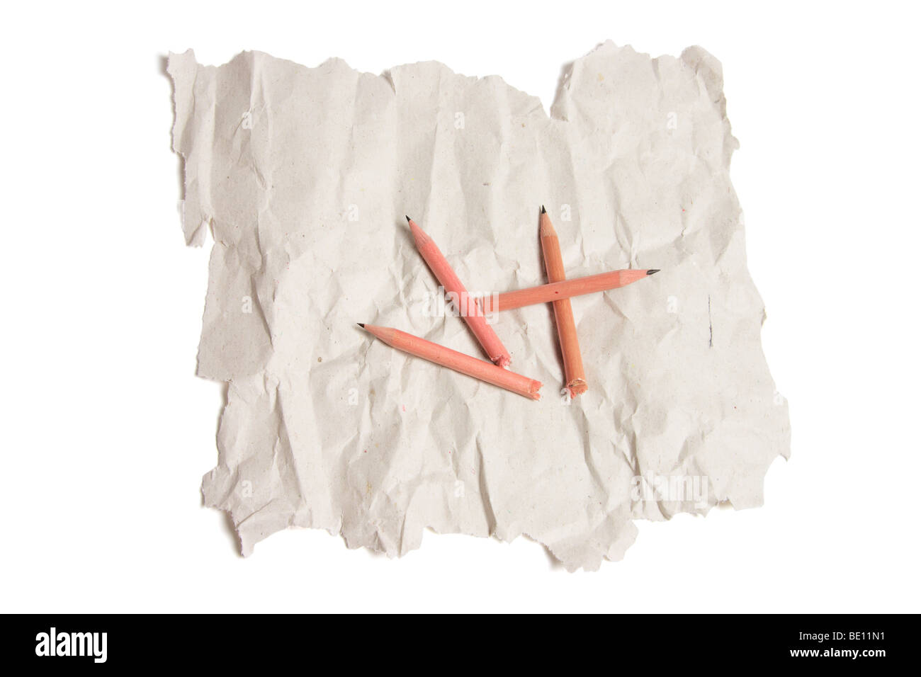 Broken Pencils and Paper Stock Photo - Alamy