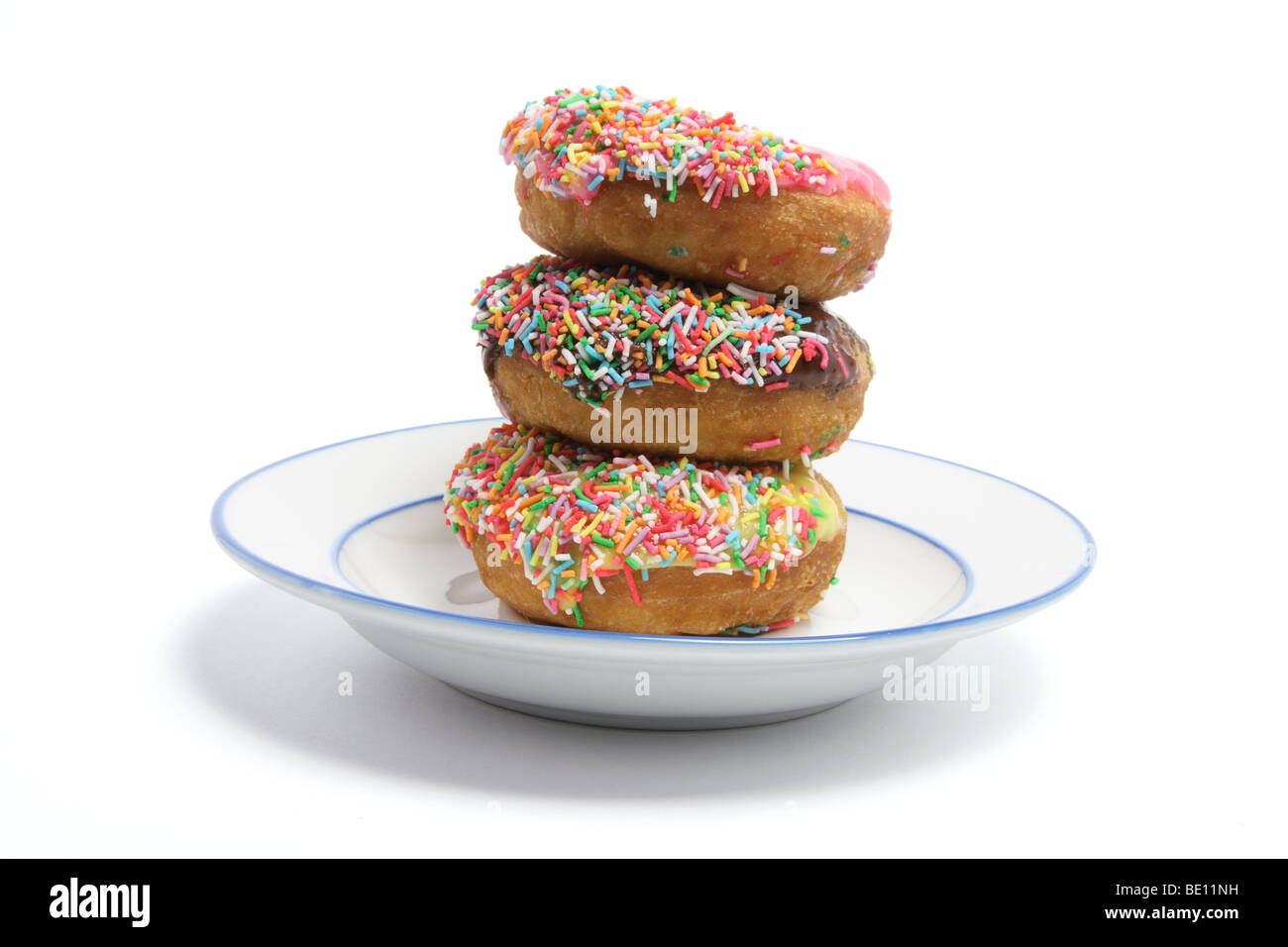 Doughnuts on a Plate Stock Photo - Alamy