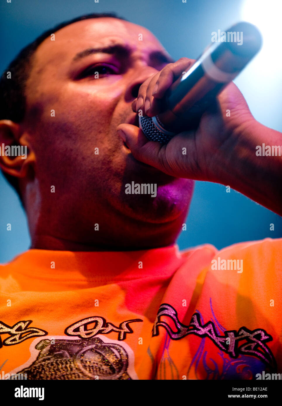 The singer for the Freestylers performing at the 2009 Glade Festival ...