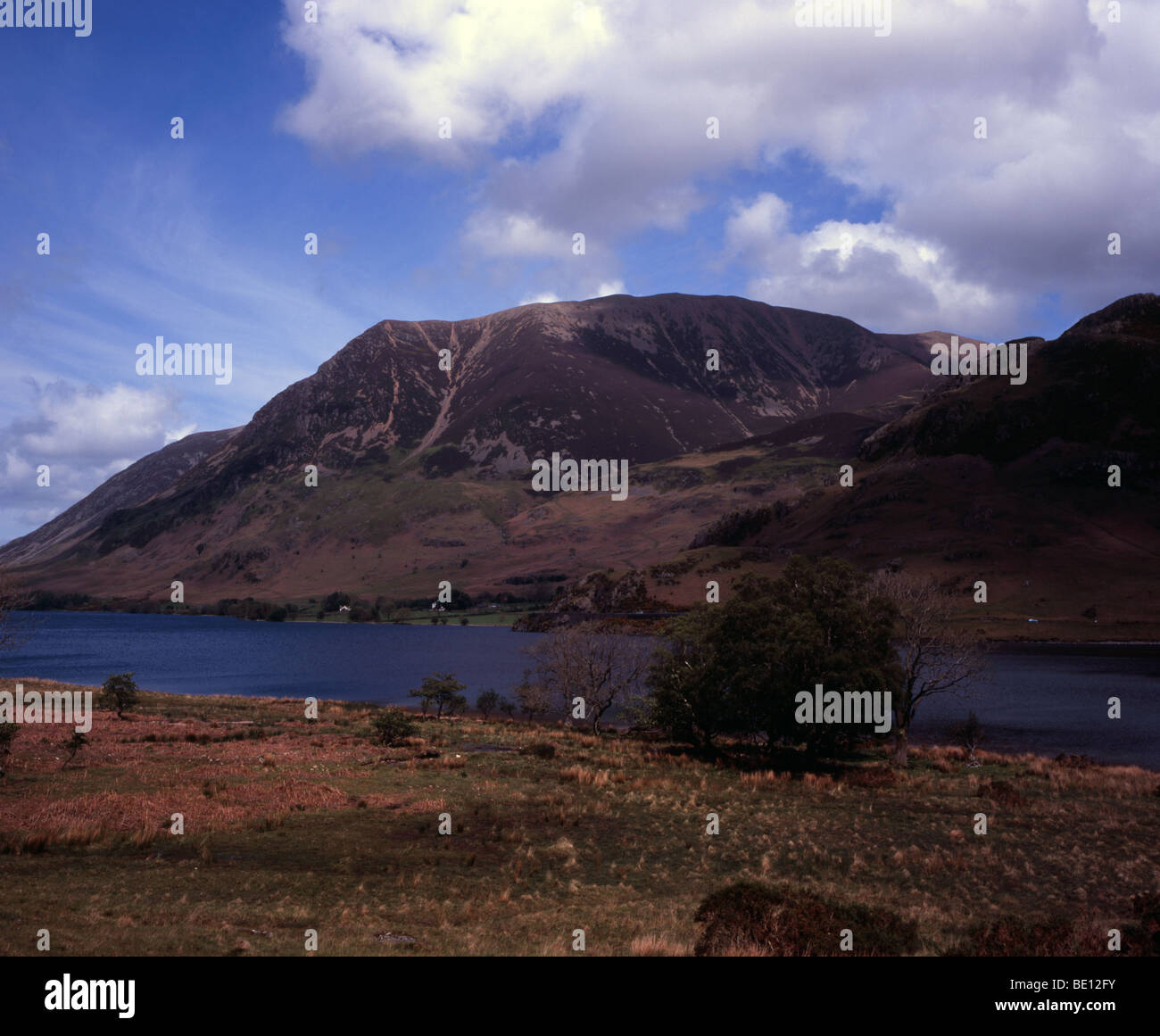 Grasmoor from the shore of Crummock Water Buttermere Cumbria England ...