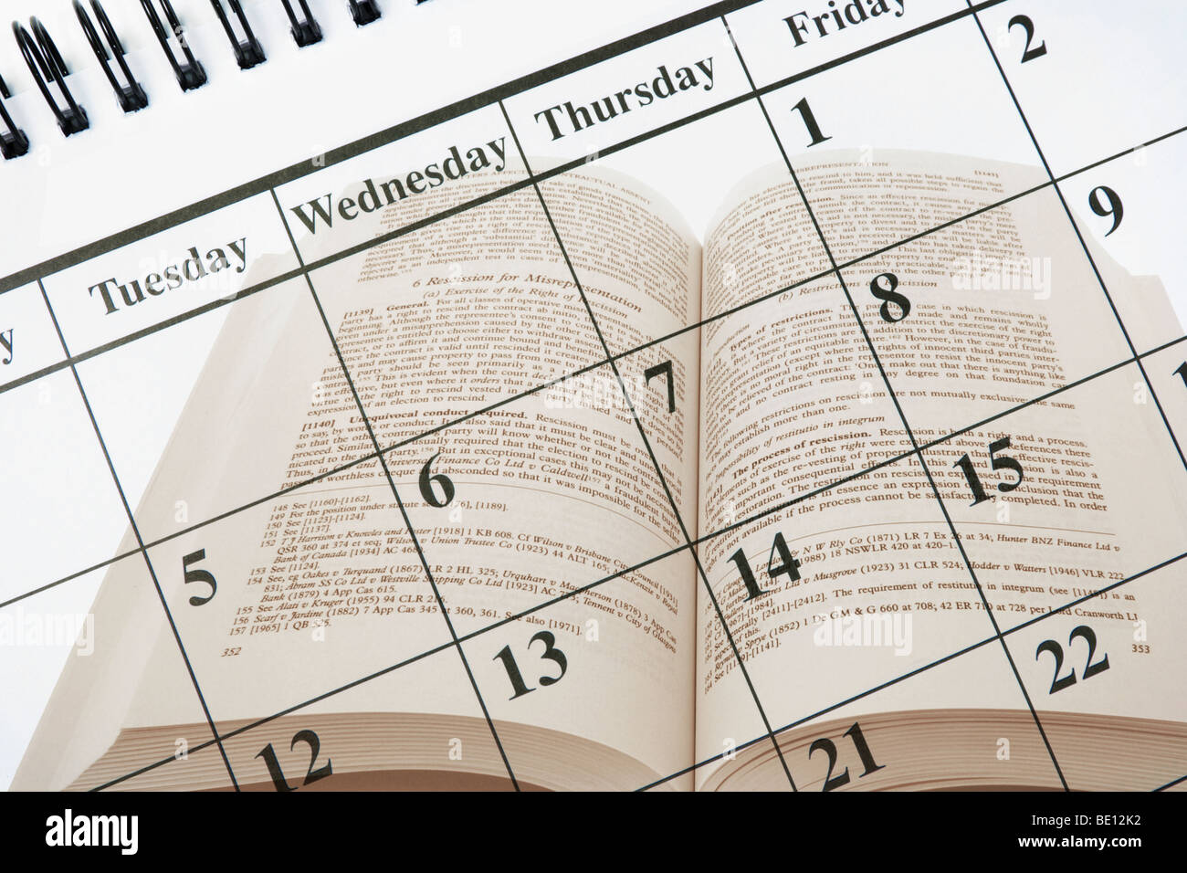 Calendar and Book Stock Photo - Alamy