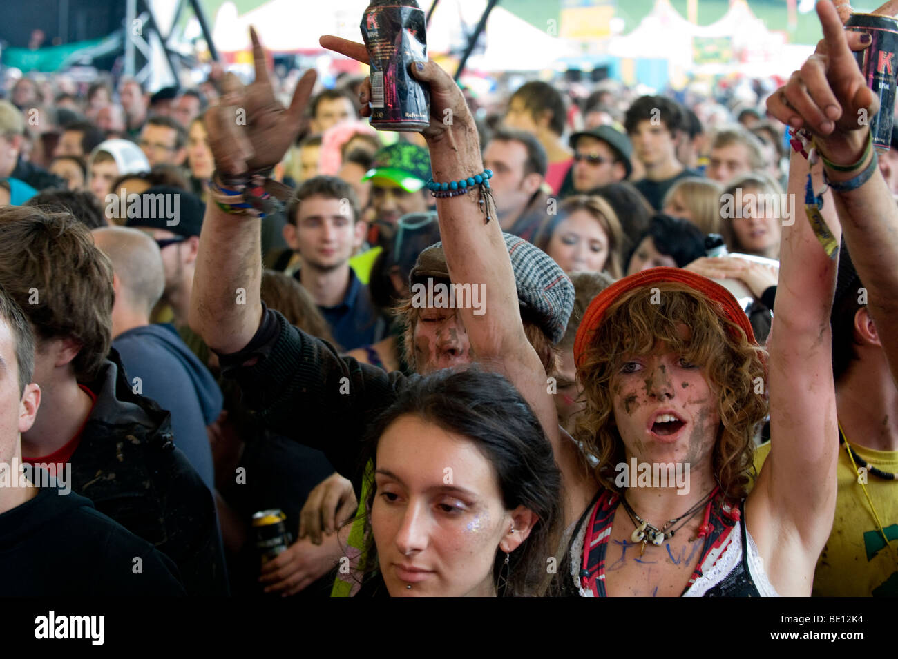 Crowds of revelers at the 2009 Glade Festival Stock Photo - Alamy