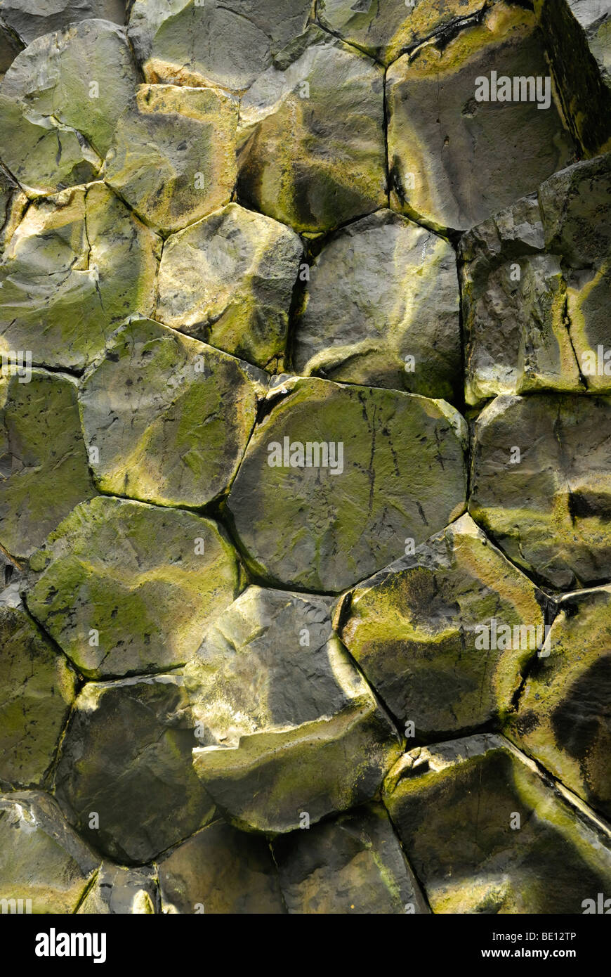 Hexagonal columnar basalt, Isle of Staffa, Scotland, UK Stock Photo - Alamy