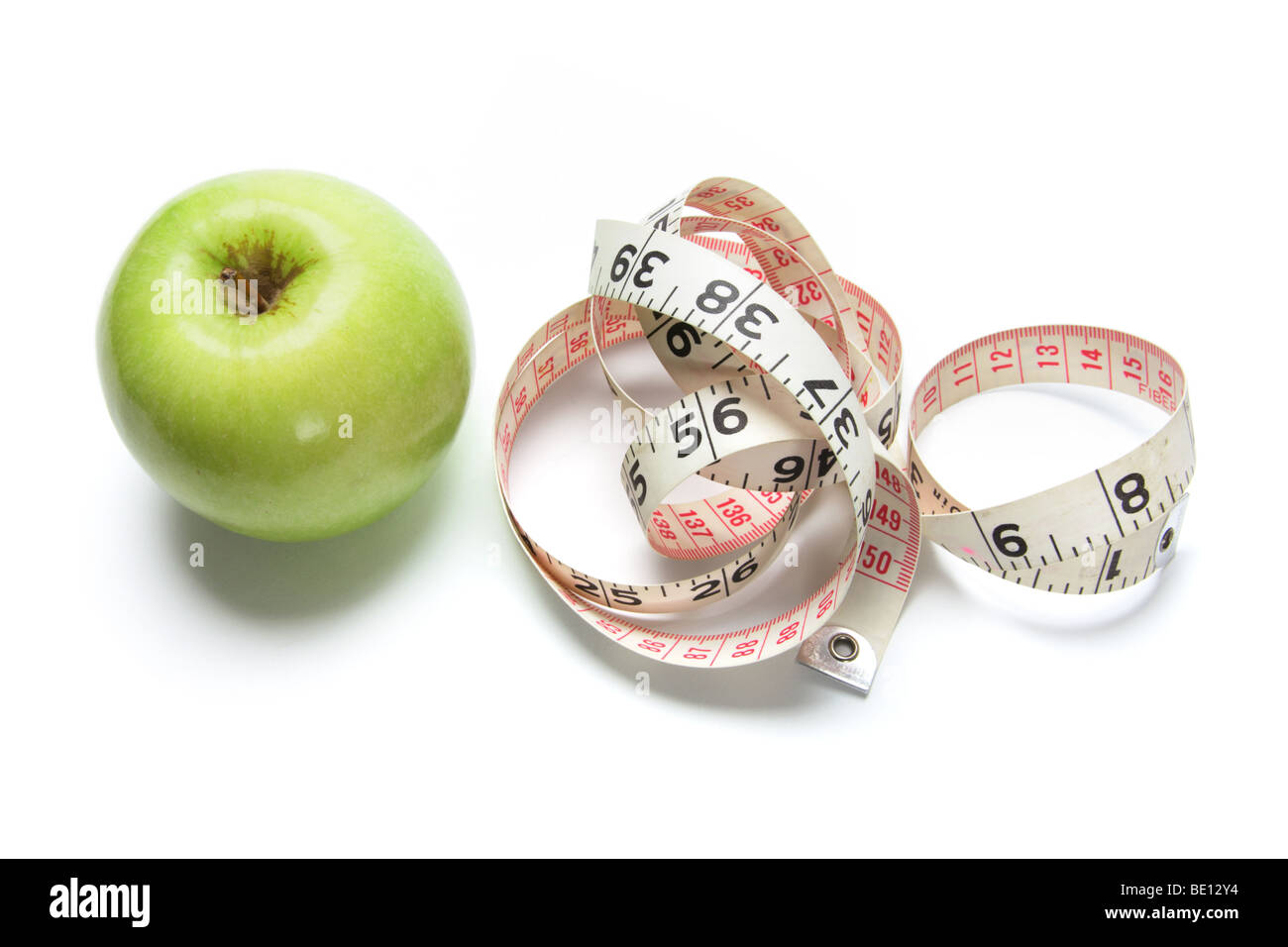 Apple and Tape Measure Stock Photo - Alamy