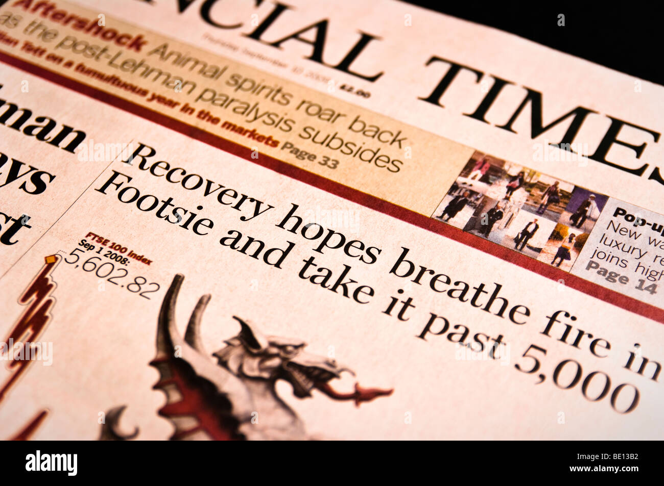 Financial Times newspaper with 'Recovery' headline Stock Photo - Alamy