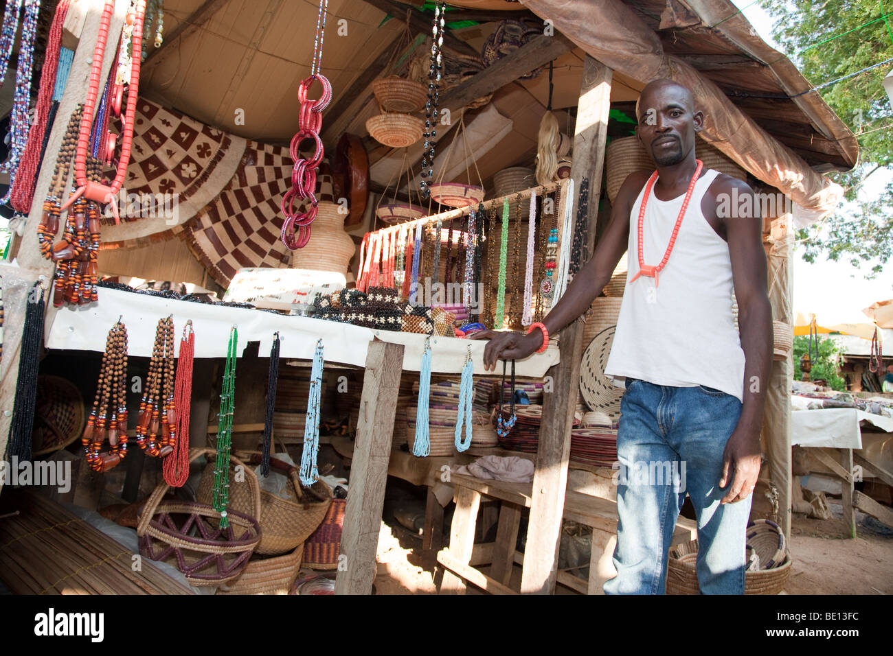 A Fulani man sells handicrafts in the Nigerian capital of Abuja Stock ...