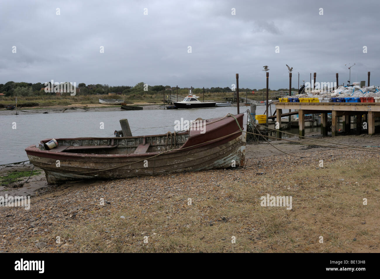 Southwold harbour boat scene Stock Photo - Alamy