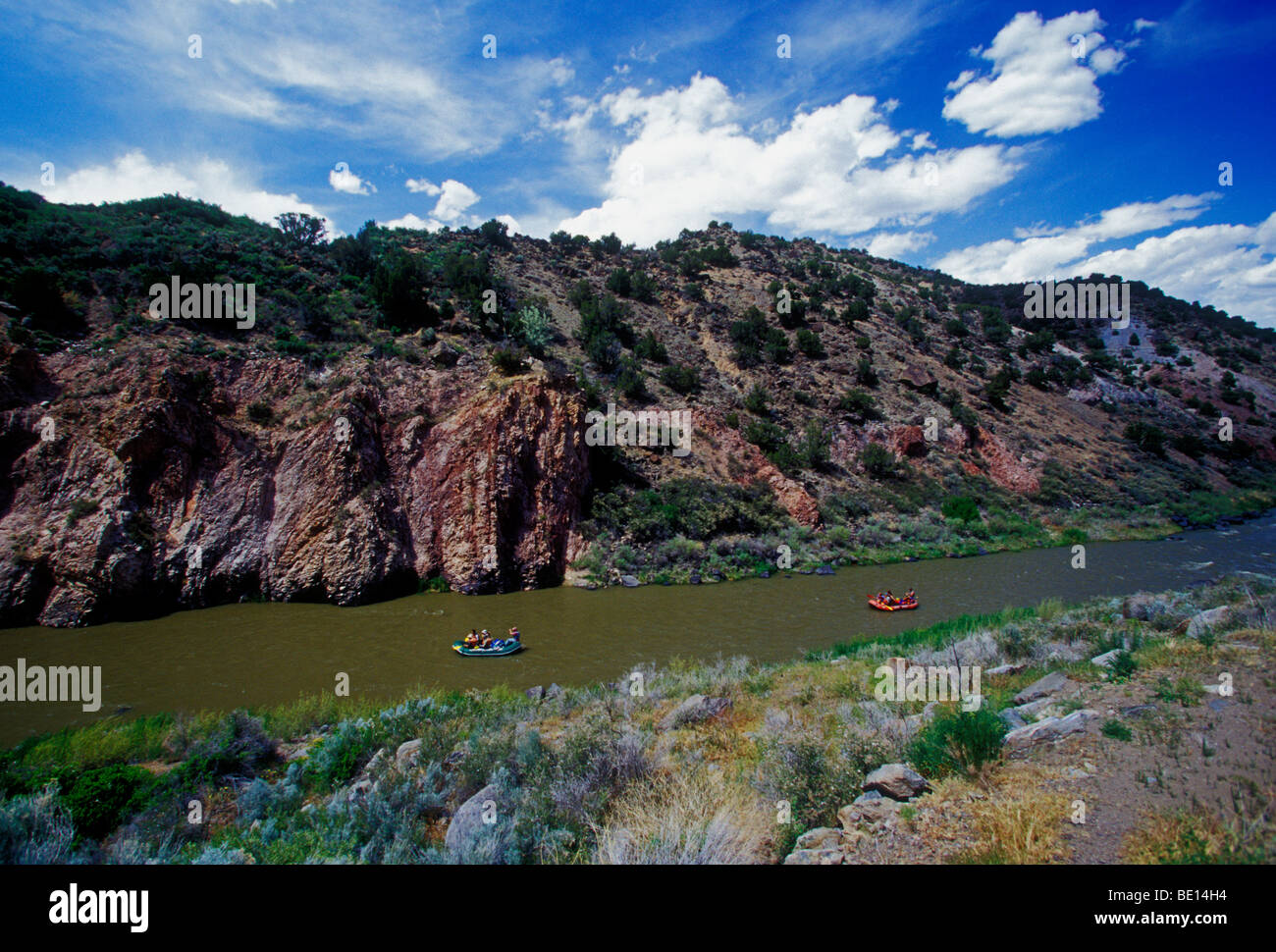 tourists, river rafter, river rafters, river rafting, Rio Grande, near ...