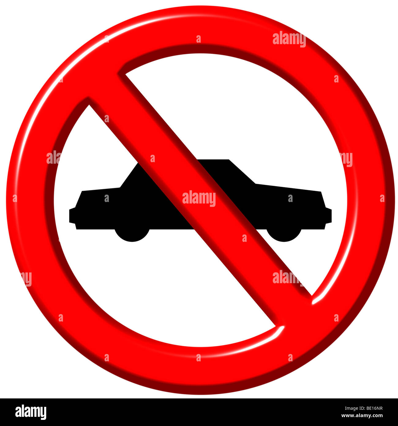 No cars allowed 3d sign Stock Photo - Alamy