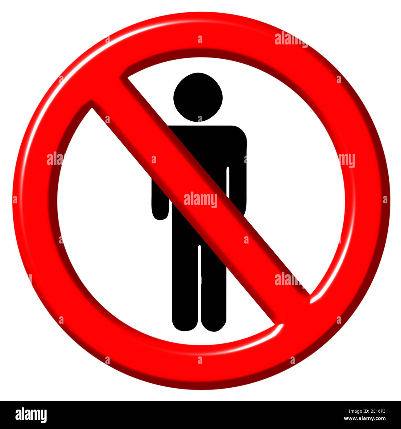 No men 3d sign Stock Photo - Alamy