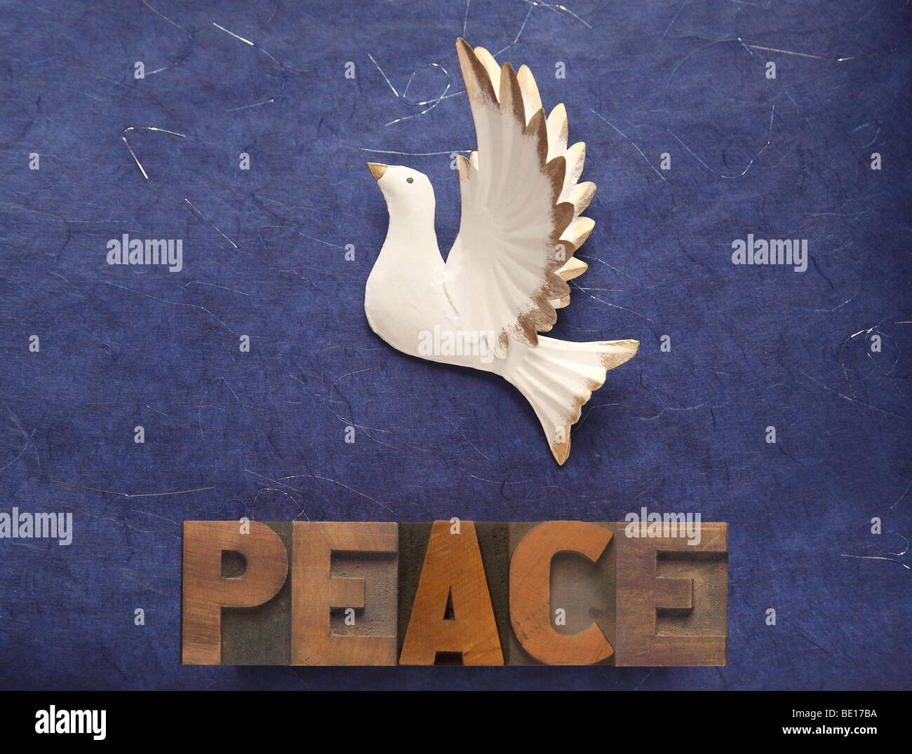 white dove with the word 'Peace' Stock Photo - Alamy