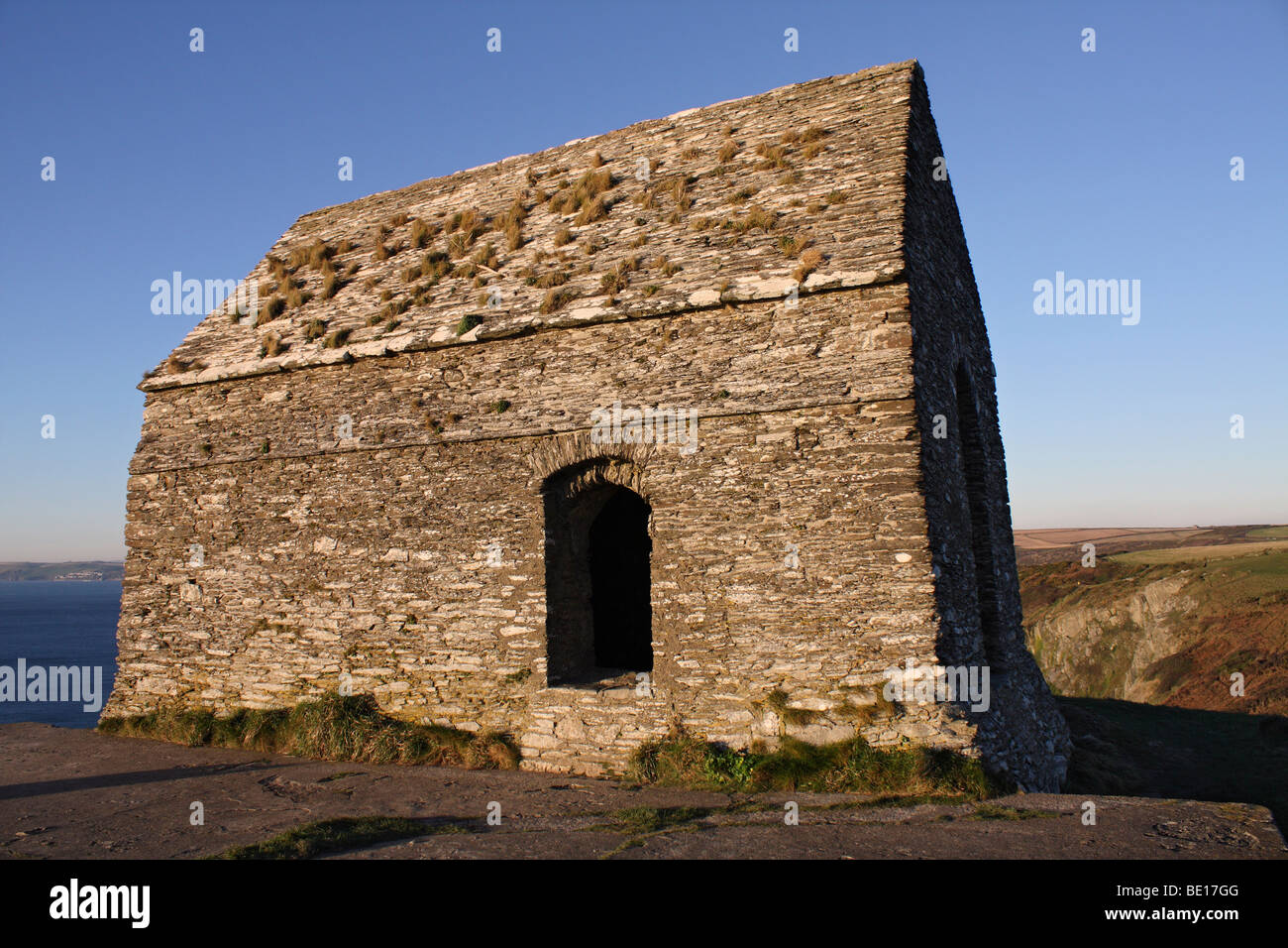St Michael's chapel at Rame Head southeast Cornwall, England, UK Stock ...