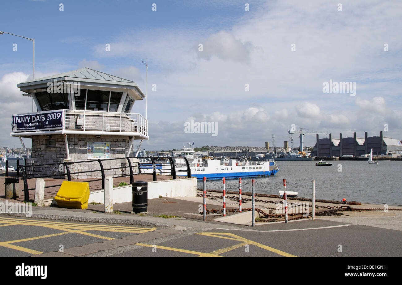 Torpoint ferry and the Tamar River between Devonport Plymouth in Devon ...