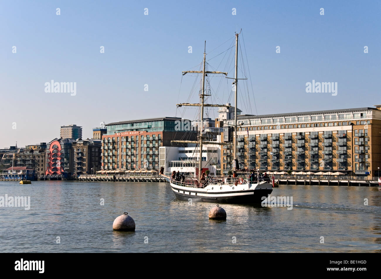 Sailing ship on the River Thames, London Stock Photo - Alamy