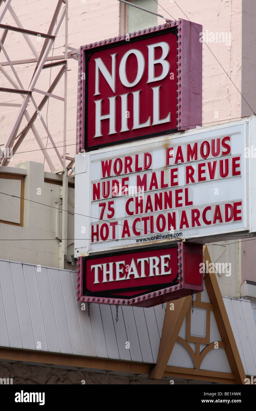Nob Hill theatre neon sign in San Francisco California USA Stock Photo ...