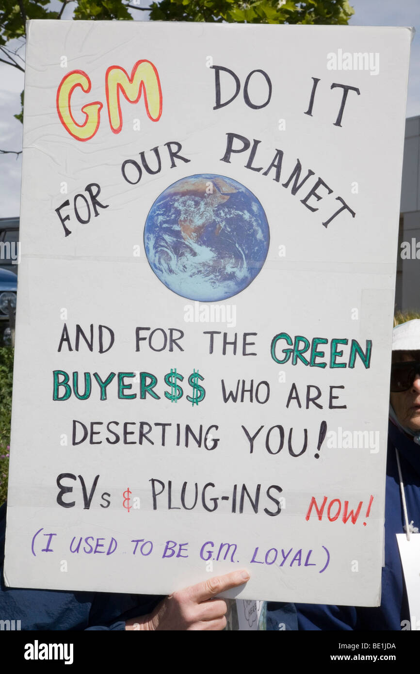 A protest sign at a Step It Up 2007 rally for increased vehicle fuel ...