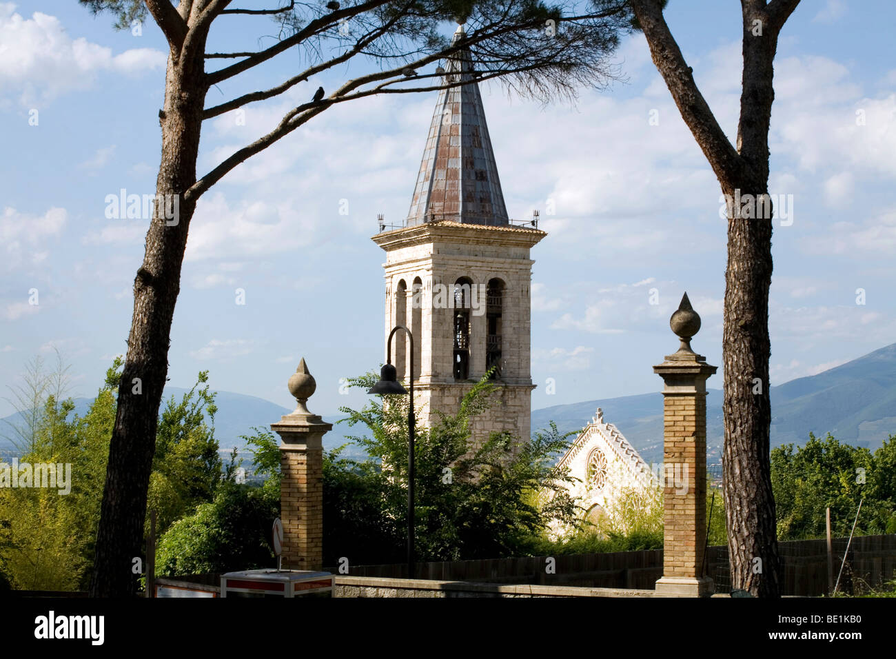 The Steeple of the Santa Maria Assunta Church in the town of Spoleto ...