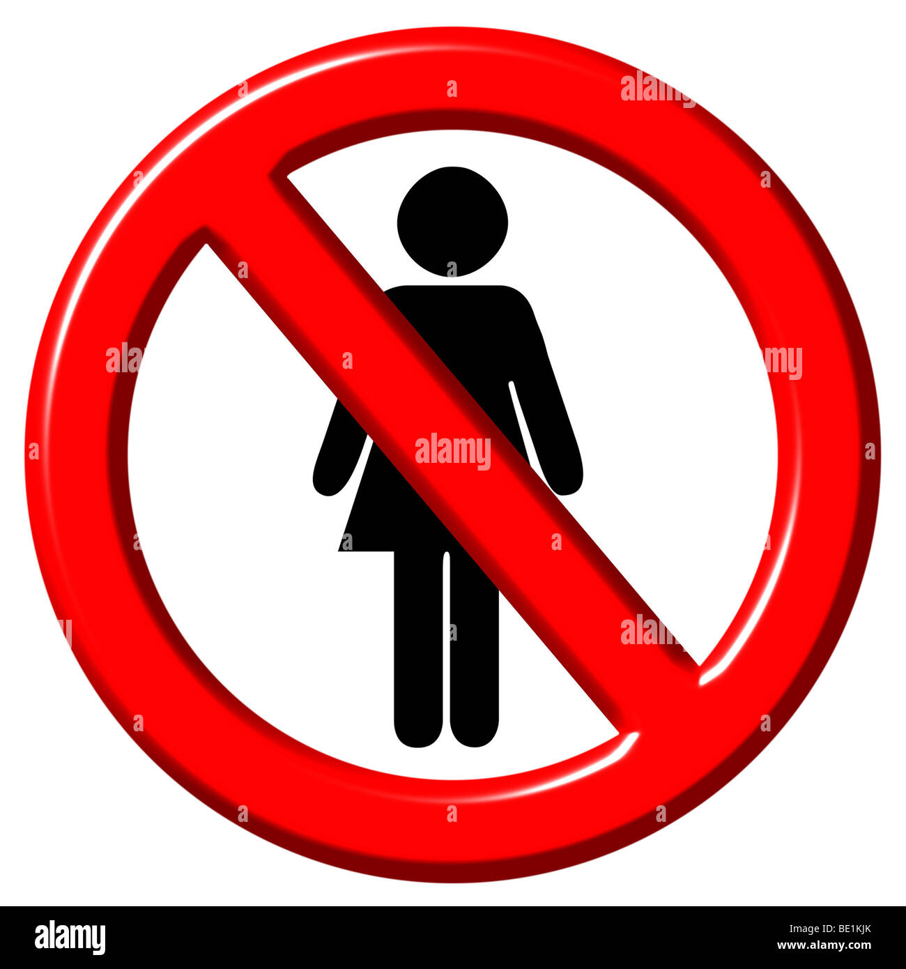 No women 3d sign Stock Photo - Alamy