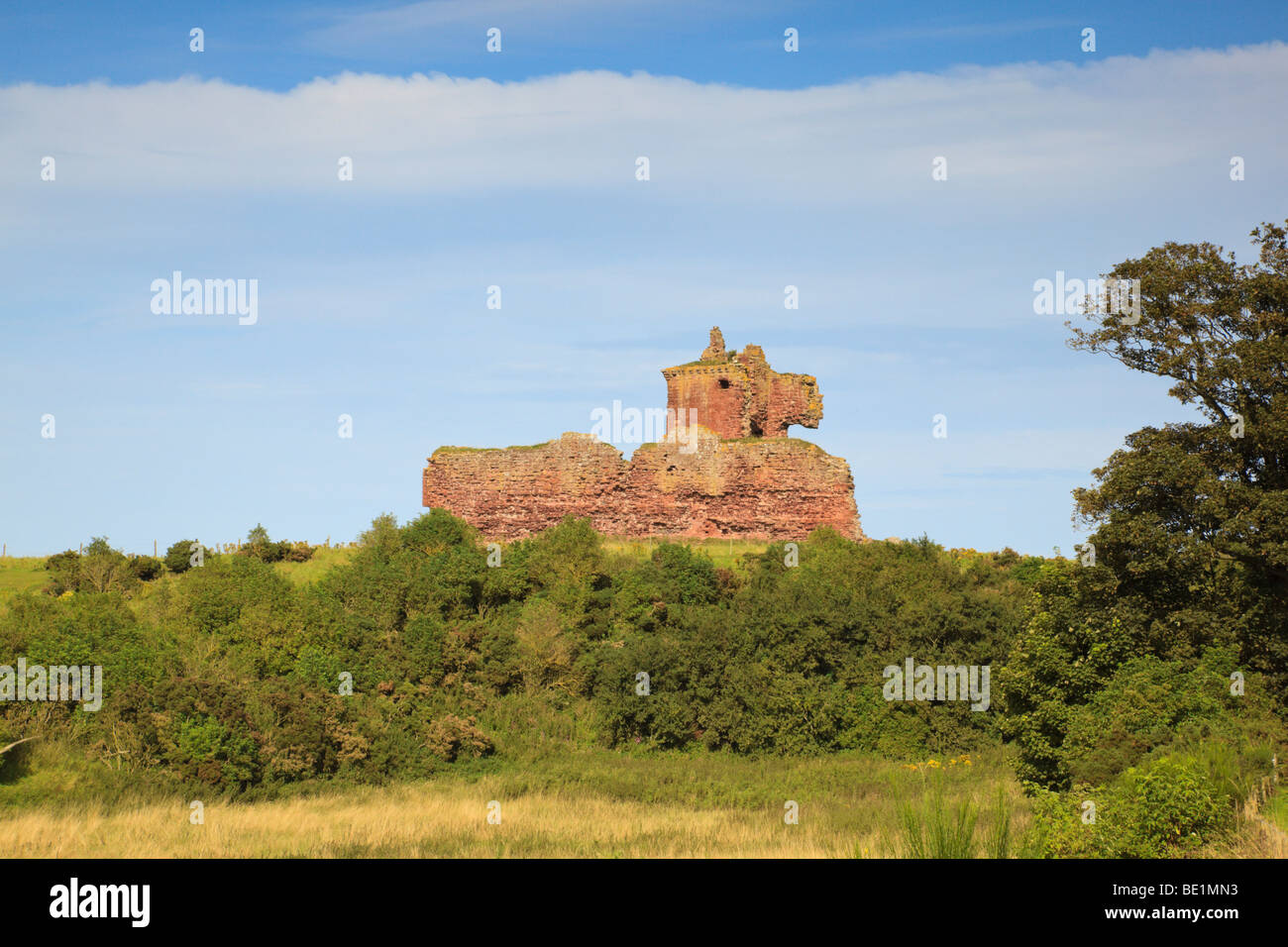 Remains of the Red Castle, rubeum castrum, Lunan, Angus, Scotland Stock ...