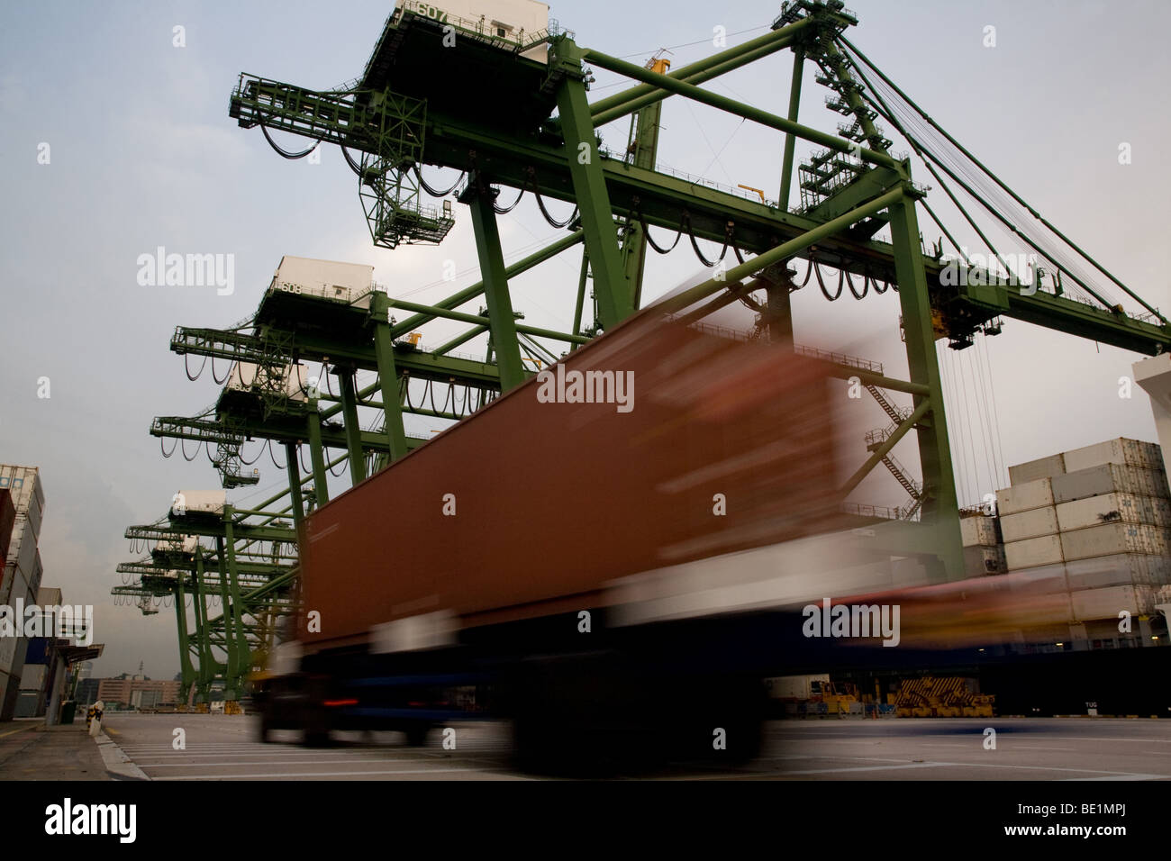 Blurred movement shipping container truck hi-res stock photography and ...