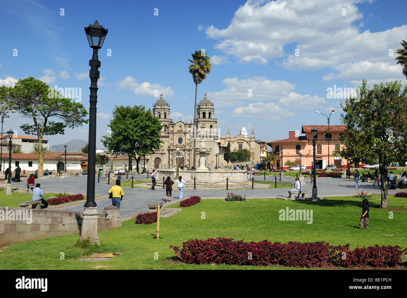 CAJAMARCA PERU - SEPTEMBER 9: The Plaza de Armas in Cajamarca in ...