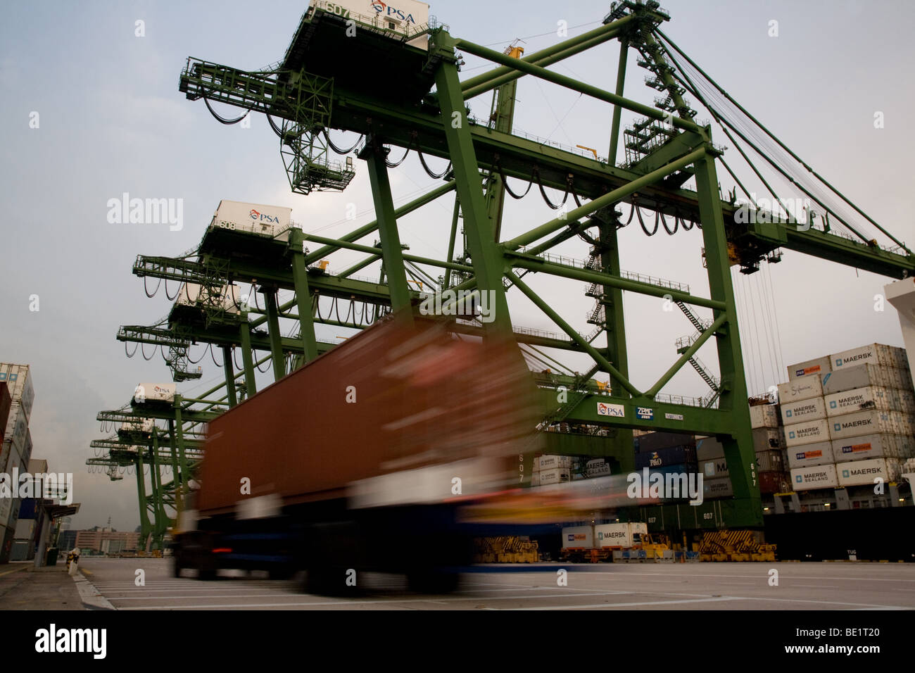 Blurred industry container port hi-res stock photography and images - Alamy