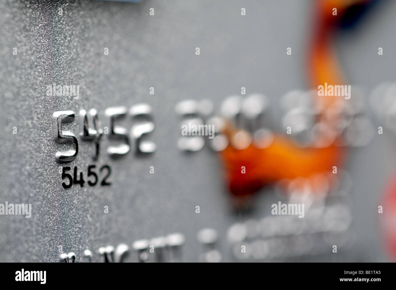 Shallow focus horizontal macro of a silver credit card Stock Photo - Alamy