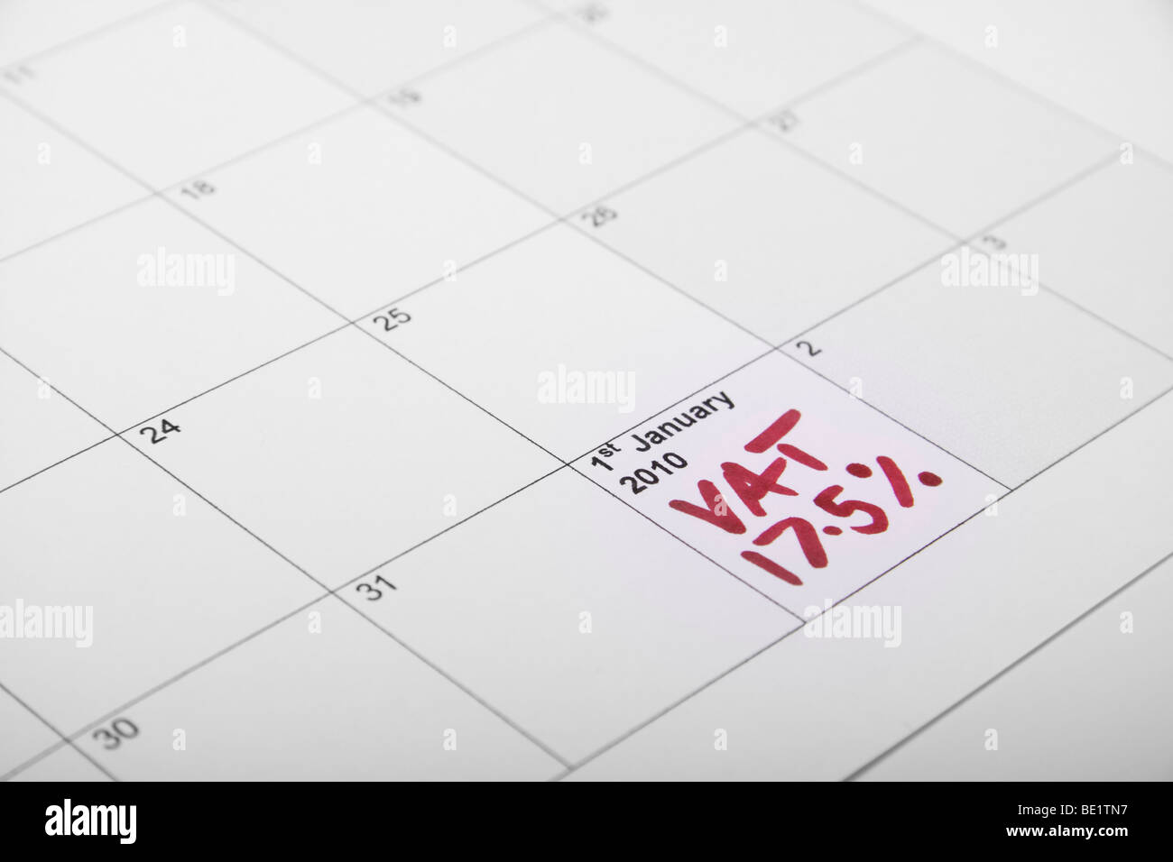 January 1st calendar hi-res stock photography and images - Alamy