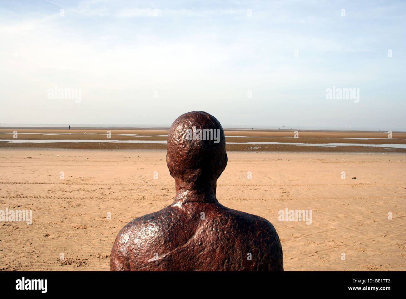 "Another Place" by Antony Gormley on Crosby Beach, Liverpool Stock ...
