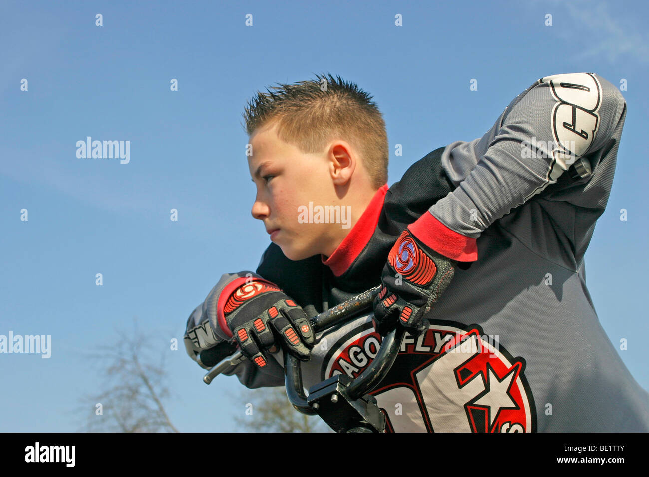 portrait of a young biker Stock Photo - Alamy