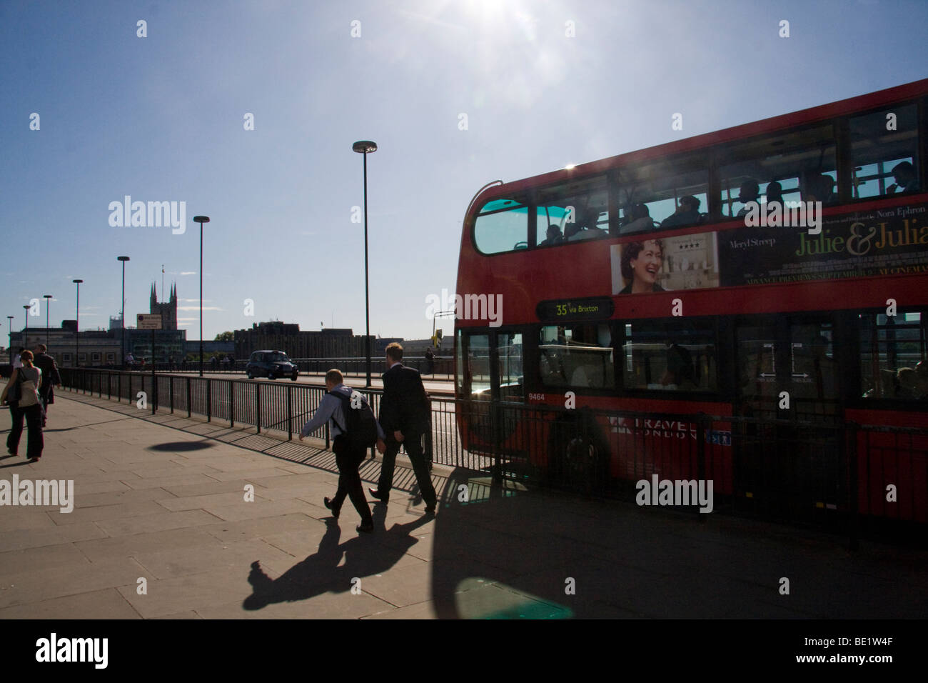 Commuters crossing London Bridge London England Stock Photo - Alamy