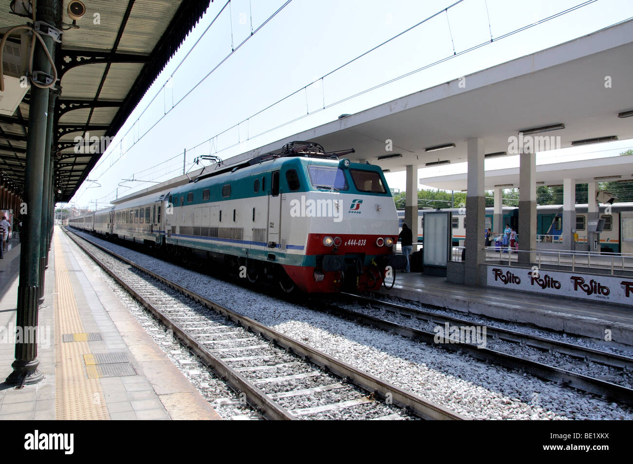 Train on platform, Barletta Railway Station, Barletta, Barletta-Andria ...