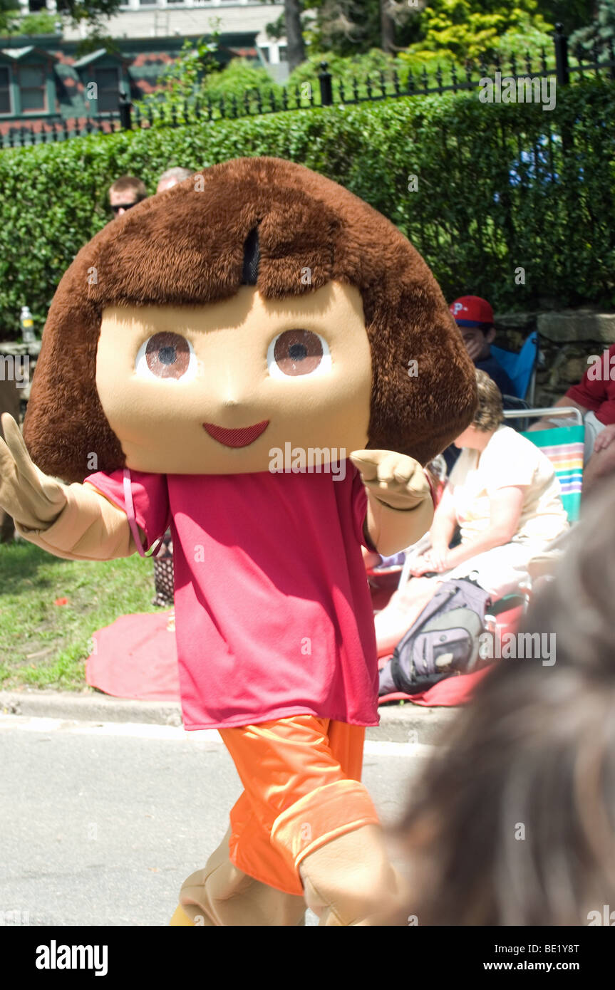 Dora a cartoon character in Bristol Rhode Island Fourth of July Parade ...