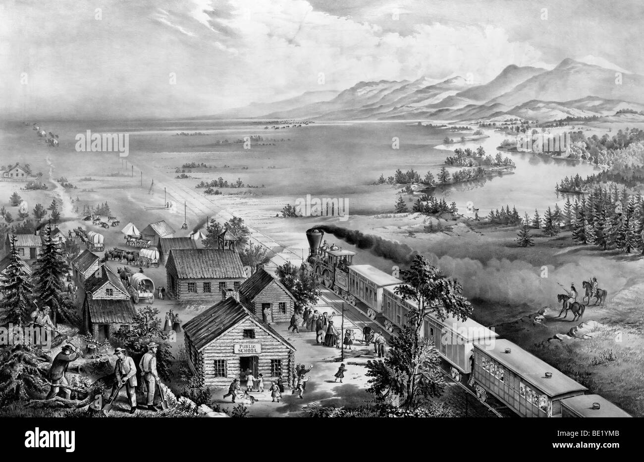 Manifest Destiny Map Black And White